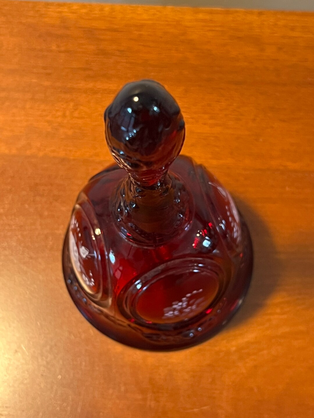 Vintage Fenton Red Amberina Bell Hand Painted and Signed by Dilu A. Art ...