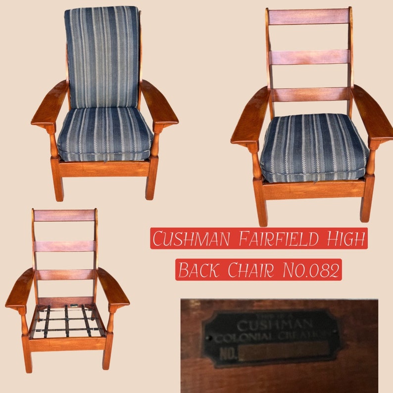 Cushman Mid Century Modern Fairfield High Back Chair No. 082 - Etsy