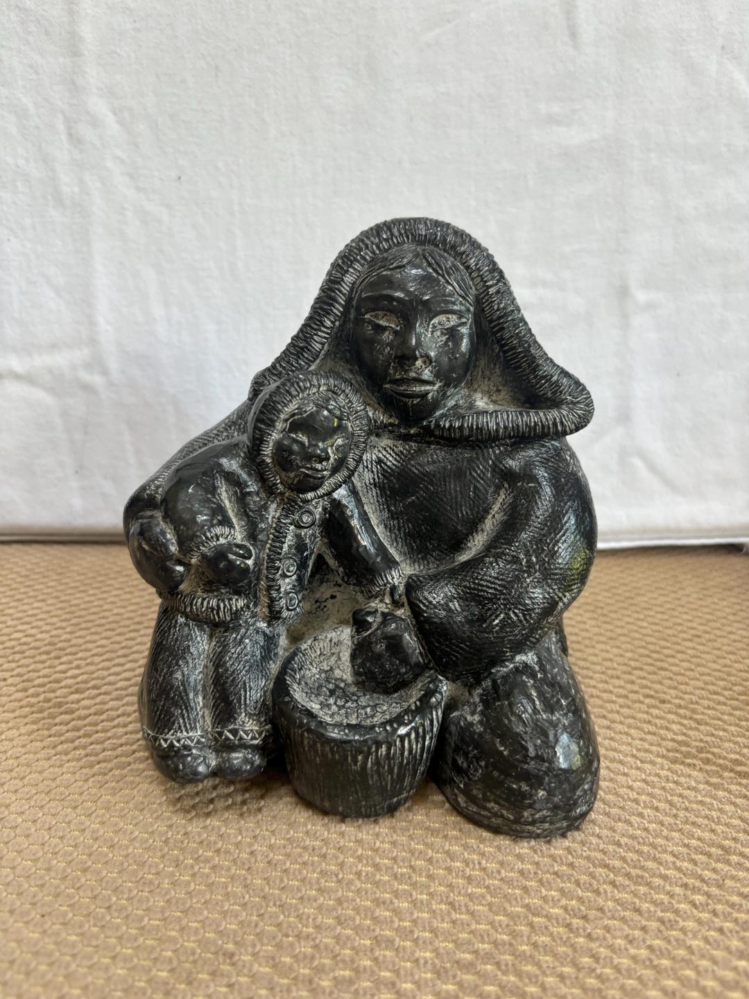 Vintage Inuit Mother & Child Cast Iron Figurine: the Wolf Sculptures - Etsy
