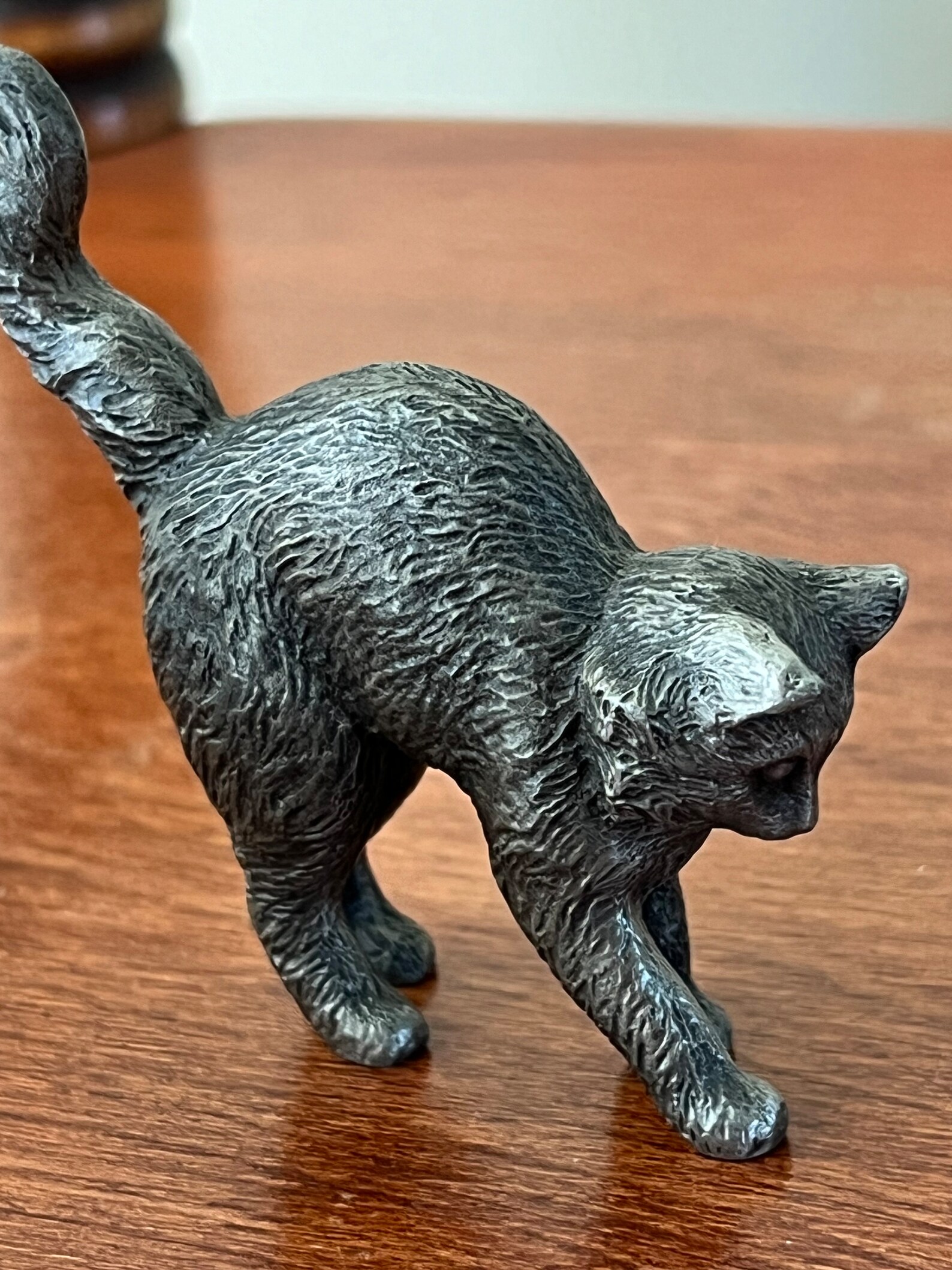 Vintage Pewter Cat Franklin Mint Figurine, House of Faberge Cat, Gray ...