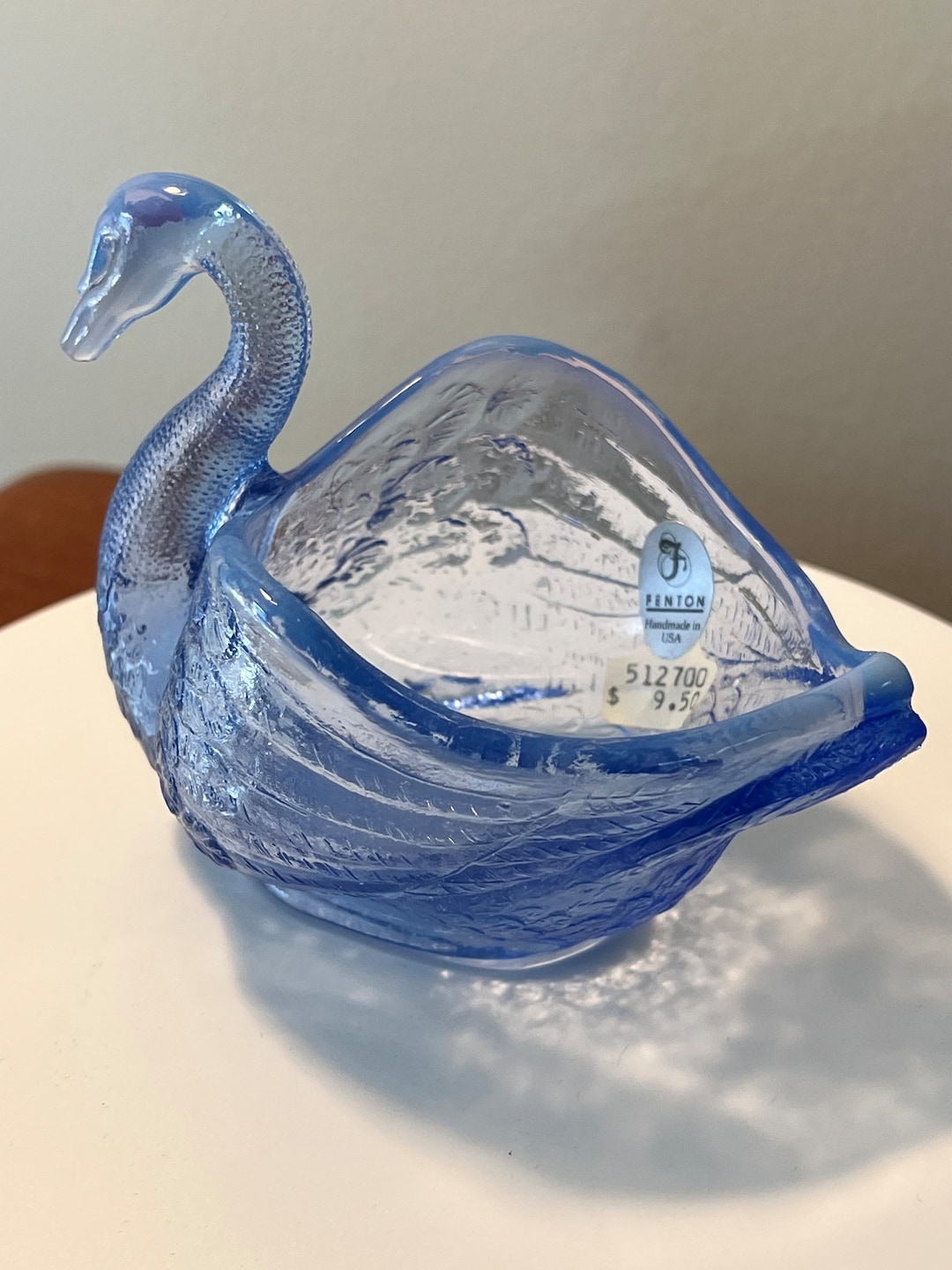 Vintage Fenton Blue Glass Swan Candy Dish: Art Glass Decor - Etsy