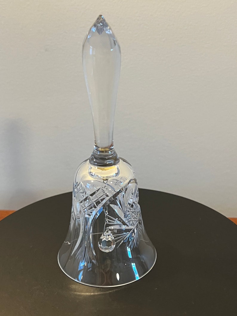 Vintage Crystal Cut Glass Bell Star of David Heavy Glass Bells Lover ...