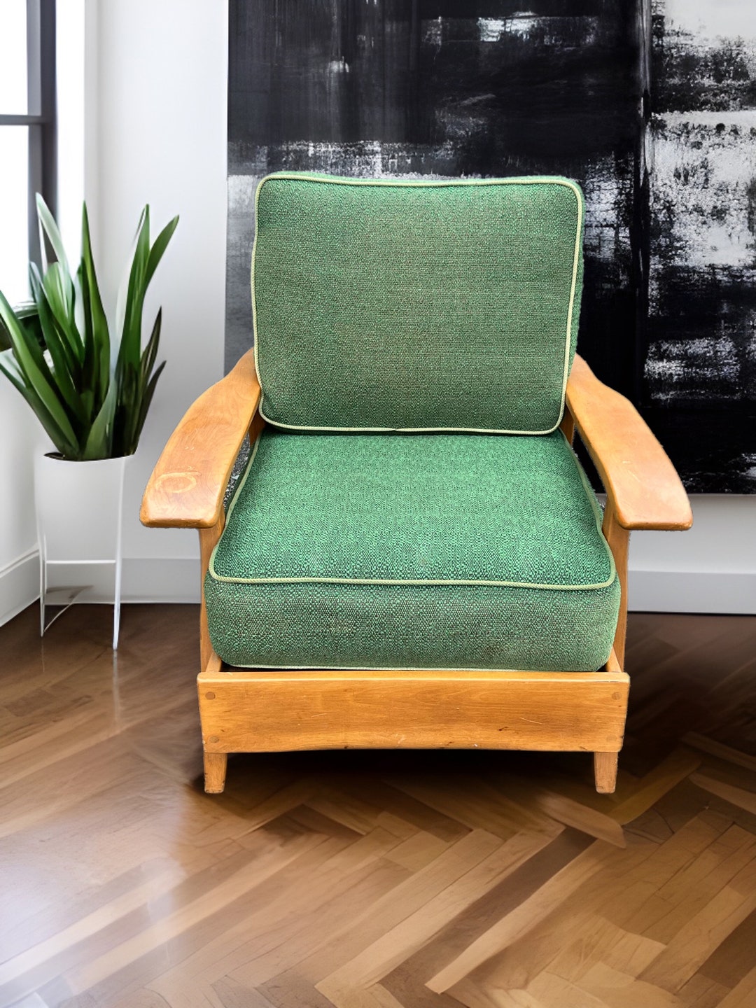 Cushman Londonderry Chair No. 5385: Mid Century Modern Green Cushion ...