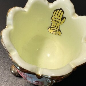 Vintage Summit Art Glass Custard Glass Gold Footed Vase Inverted Fan ...