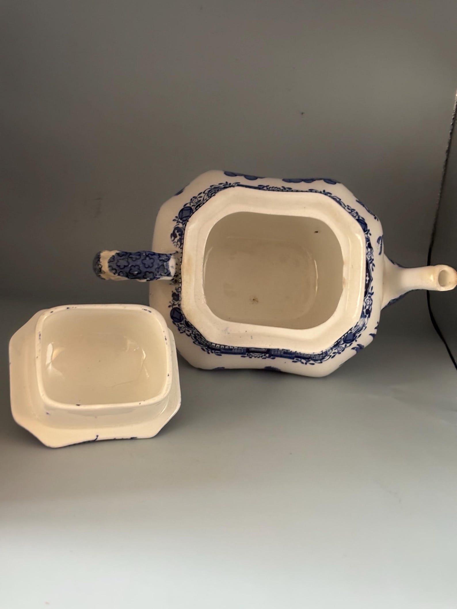 Antique Buffalo Teapot With Lid Blue & White Lover Antiques and Vintage ...