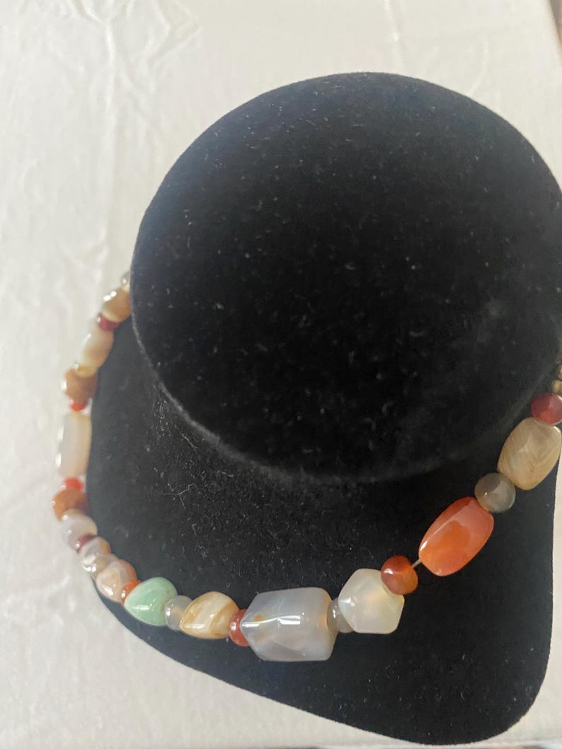 Vintage Multi-colored Stone Necklace: Earth Tone Jewelry - Etsy