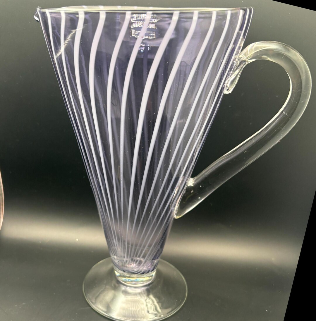 Vintage Phoenix Glass Victorian Alexandrite Pitcher Cut Crystal Glass ...