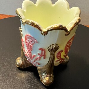 Vintage Summit Art Glass Custard Glass Gold Footed Vase Inverted Fan ...