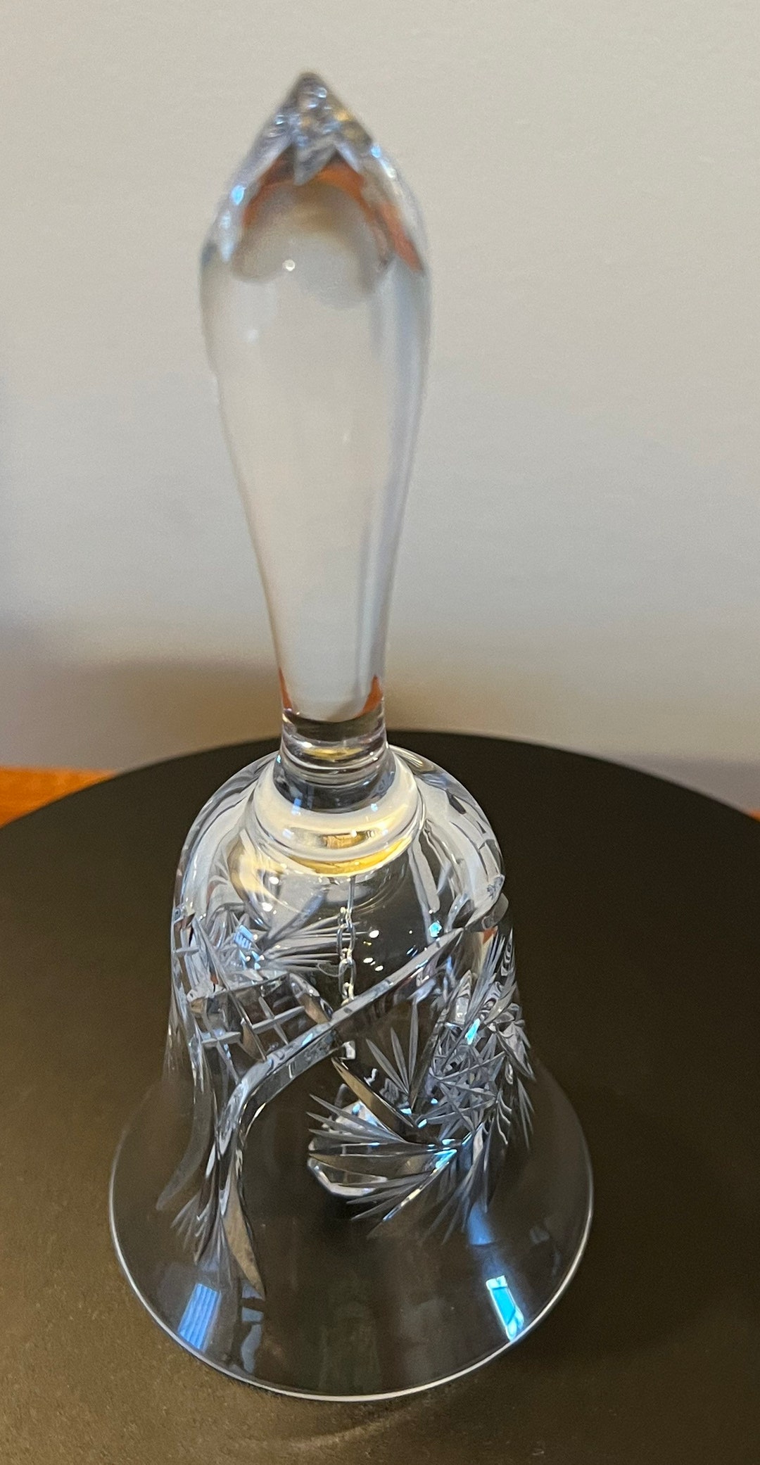 Vintage Crystal Cut Glass Bell Star of David Heavy Glass Bells Lover ...