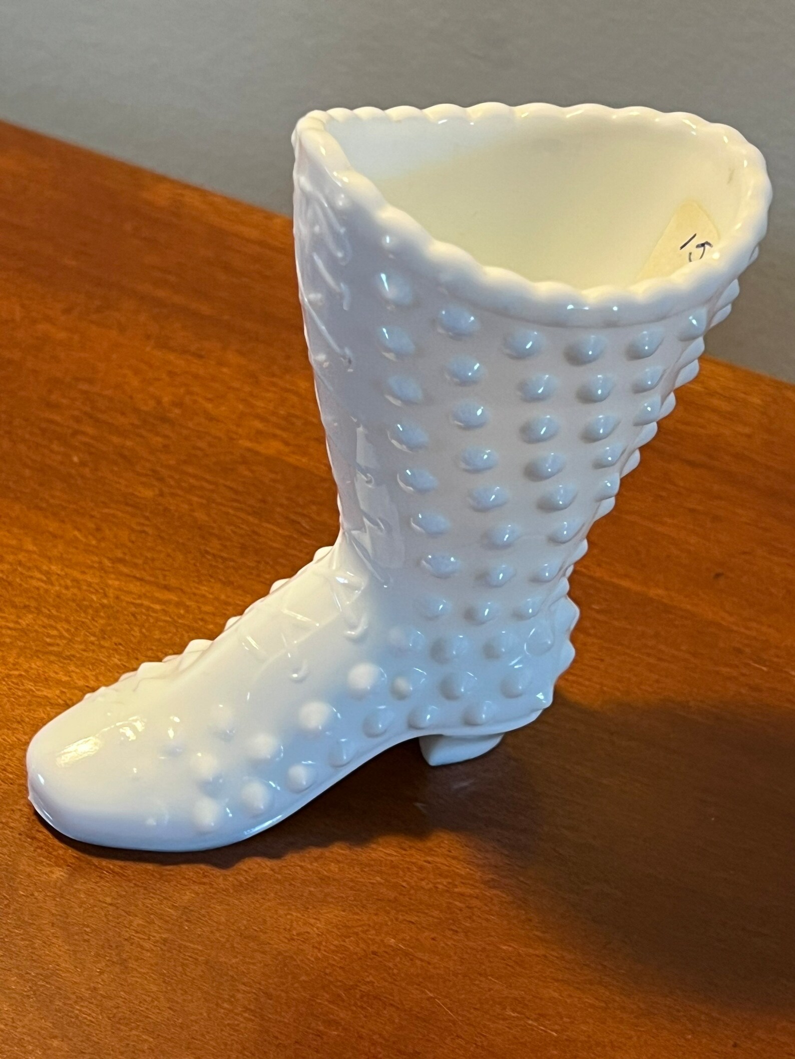 Vintage Fenton Milk Glass Hobnail Boot Shoe White Lace - Etsy