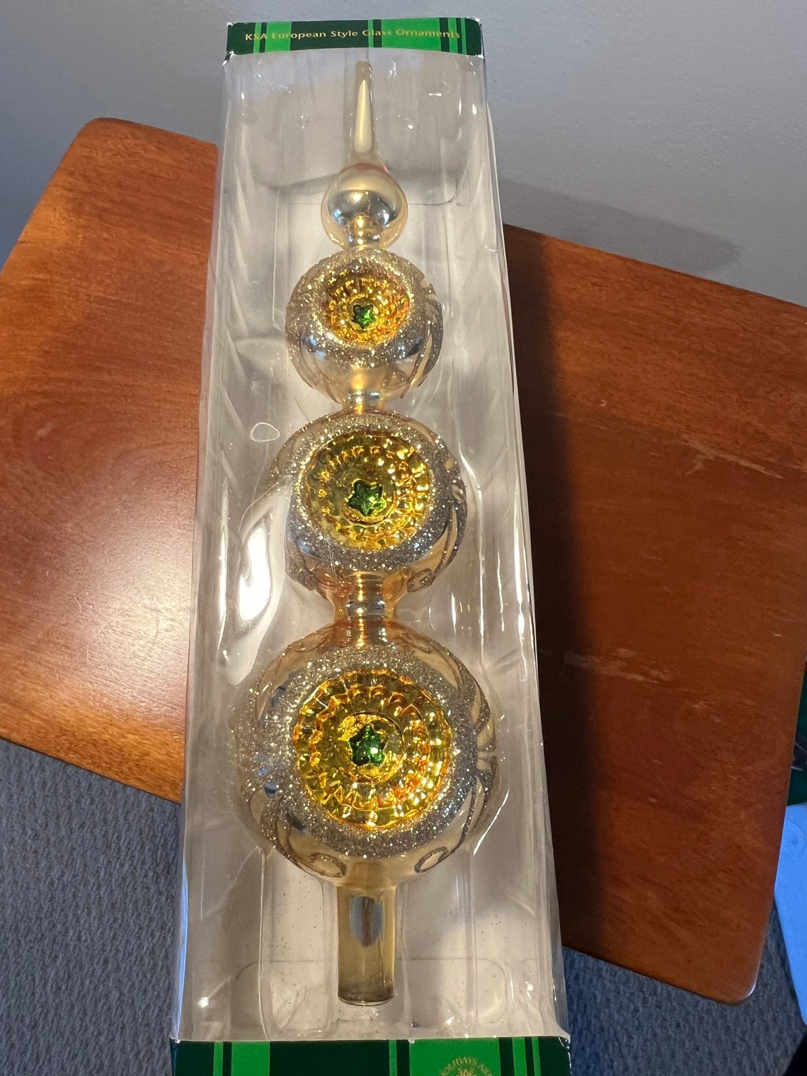 Vintage Kurt S. Adler 4 Tier Tree Topper Gold Hand Blown Art - Etsy