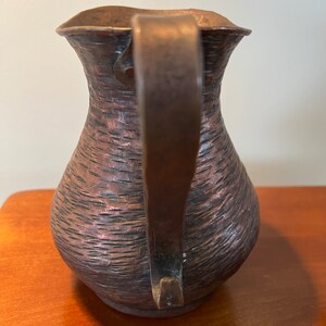 Antique Hammered Copper Pitcher Pot Primitive Arts and Crafts Art Lover ...
