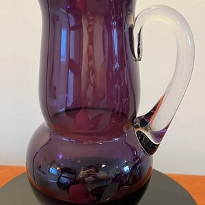 Vintage Amethyst Art Glass Pitcher Purple Mid Century Glassware Glass ...