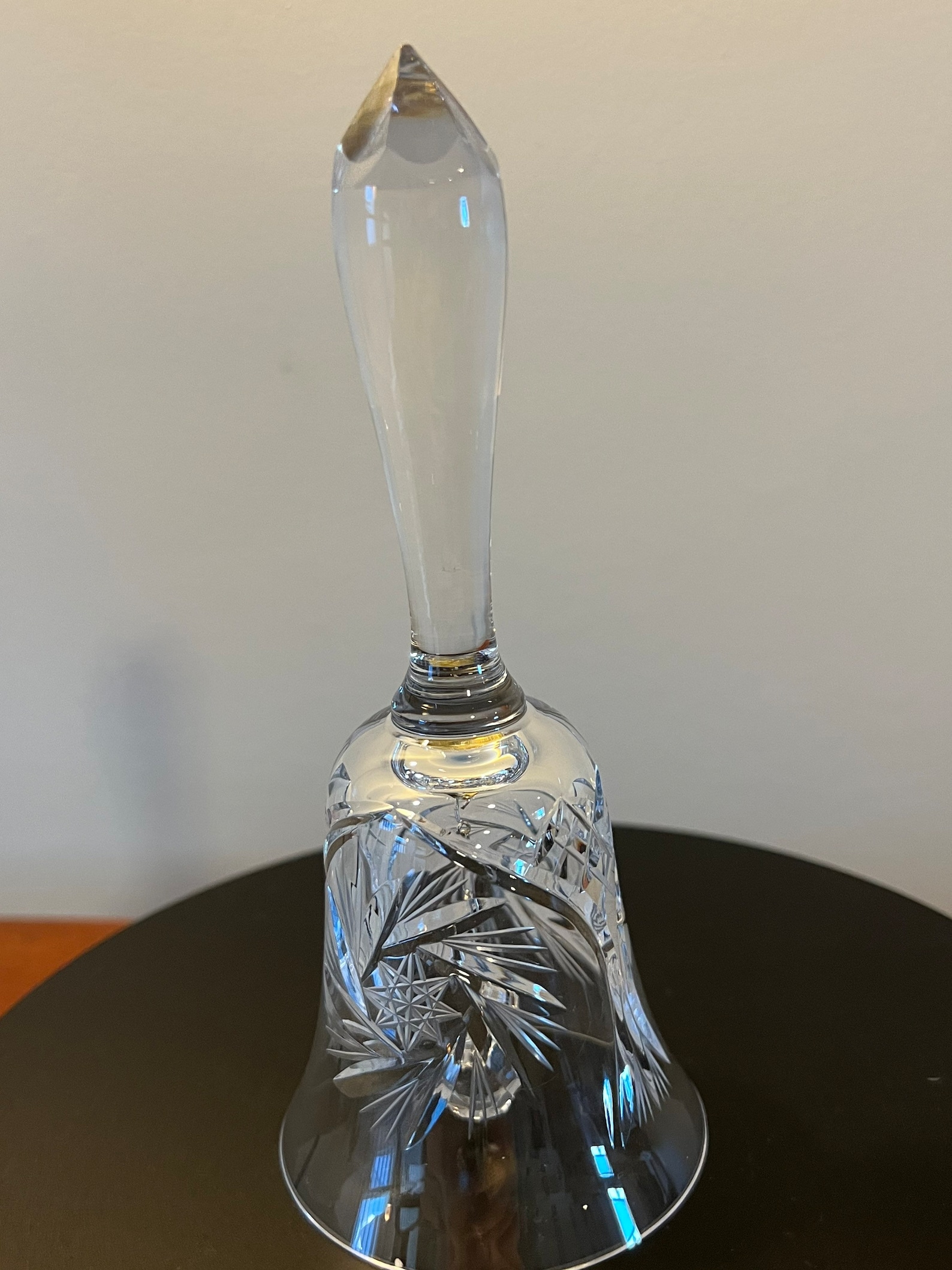 Vintage Crystal Cut Glass Bell Star of David Heavy Glass Bells Lover ...