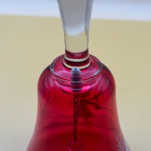 Cranberry Glass Bell Mary Gregory Art Deco Hand-blown Pink Glass Bell ...