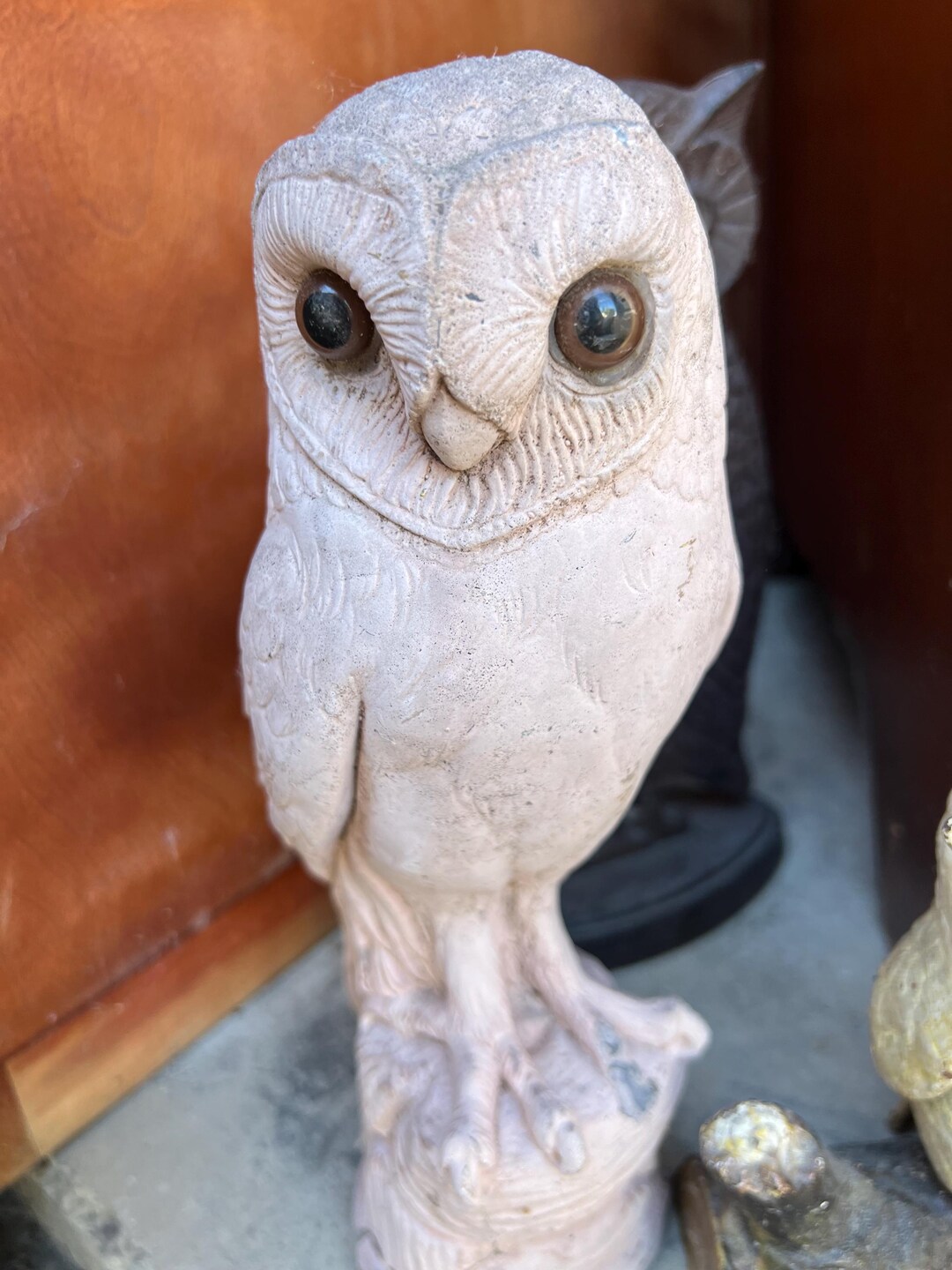 Vintage Antique Stone Owl Statue Stone Owl Figure Lover Antiques and ...