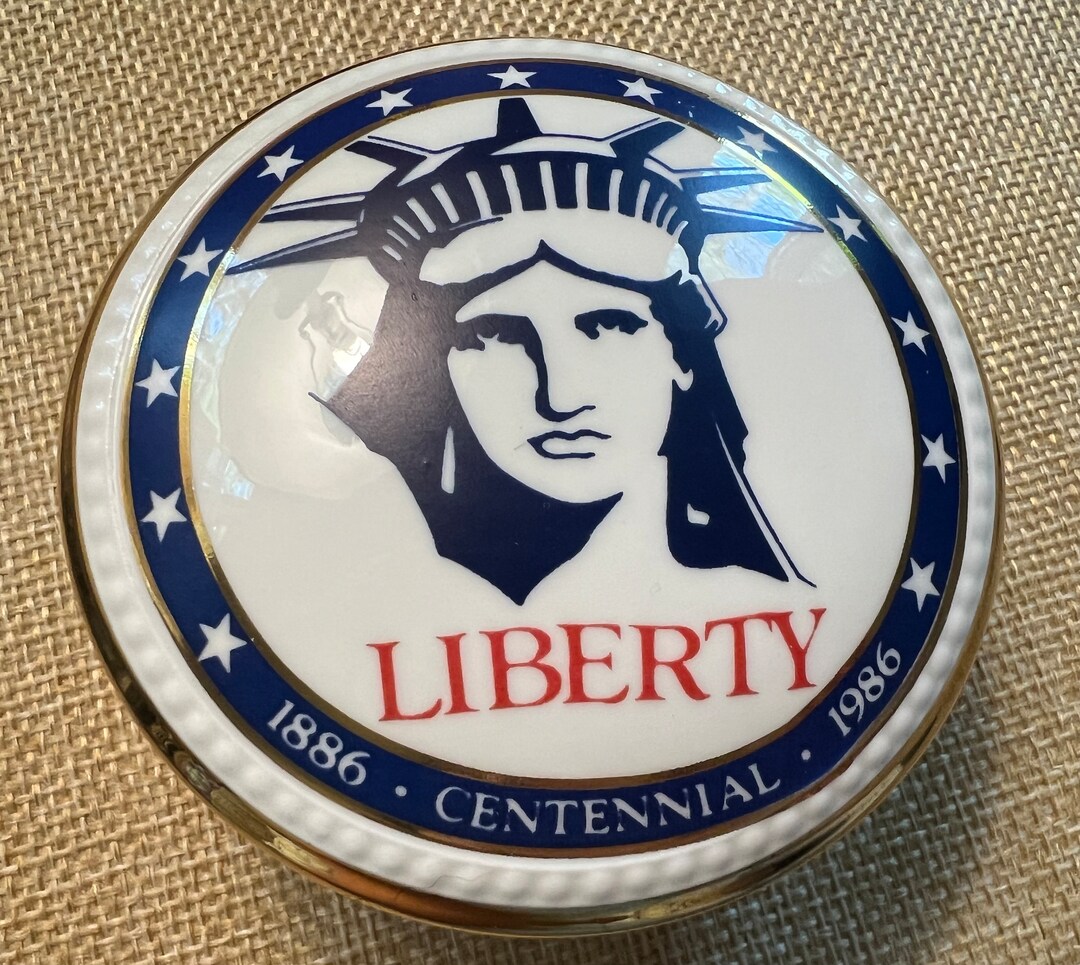 Vintage Liberty Trinket Box by Villeroy & Boch USA Lady Liberty ...