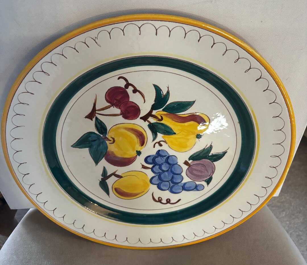 Stangl Pottery Chop Plate Fruit Design Potteries From Trenton, NJ Hand ...