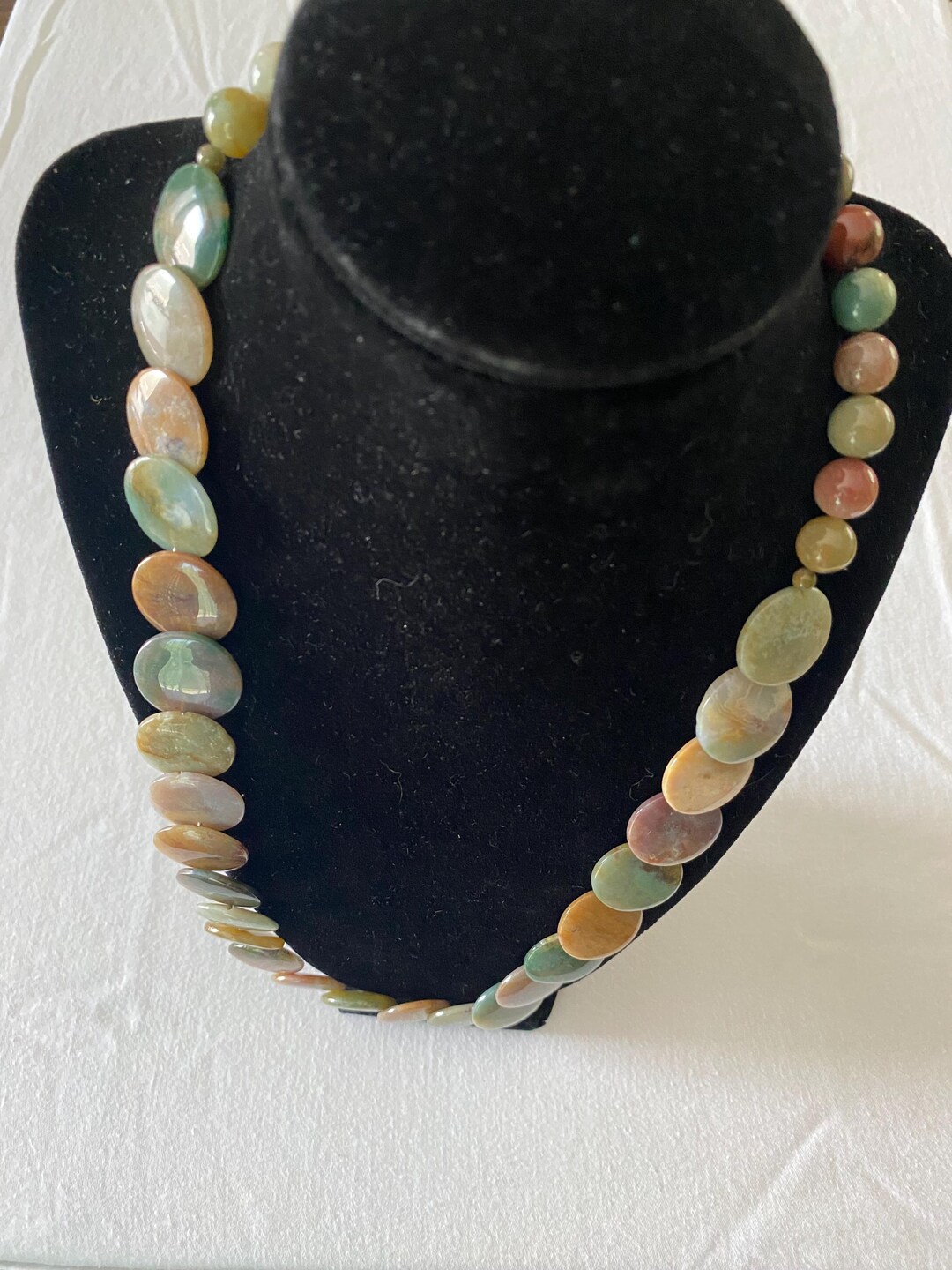 Vintage Multi-colored Jade Disc Necklace - Etsy