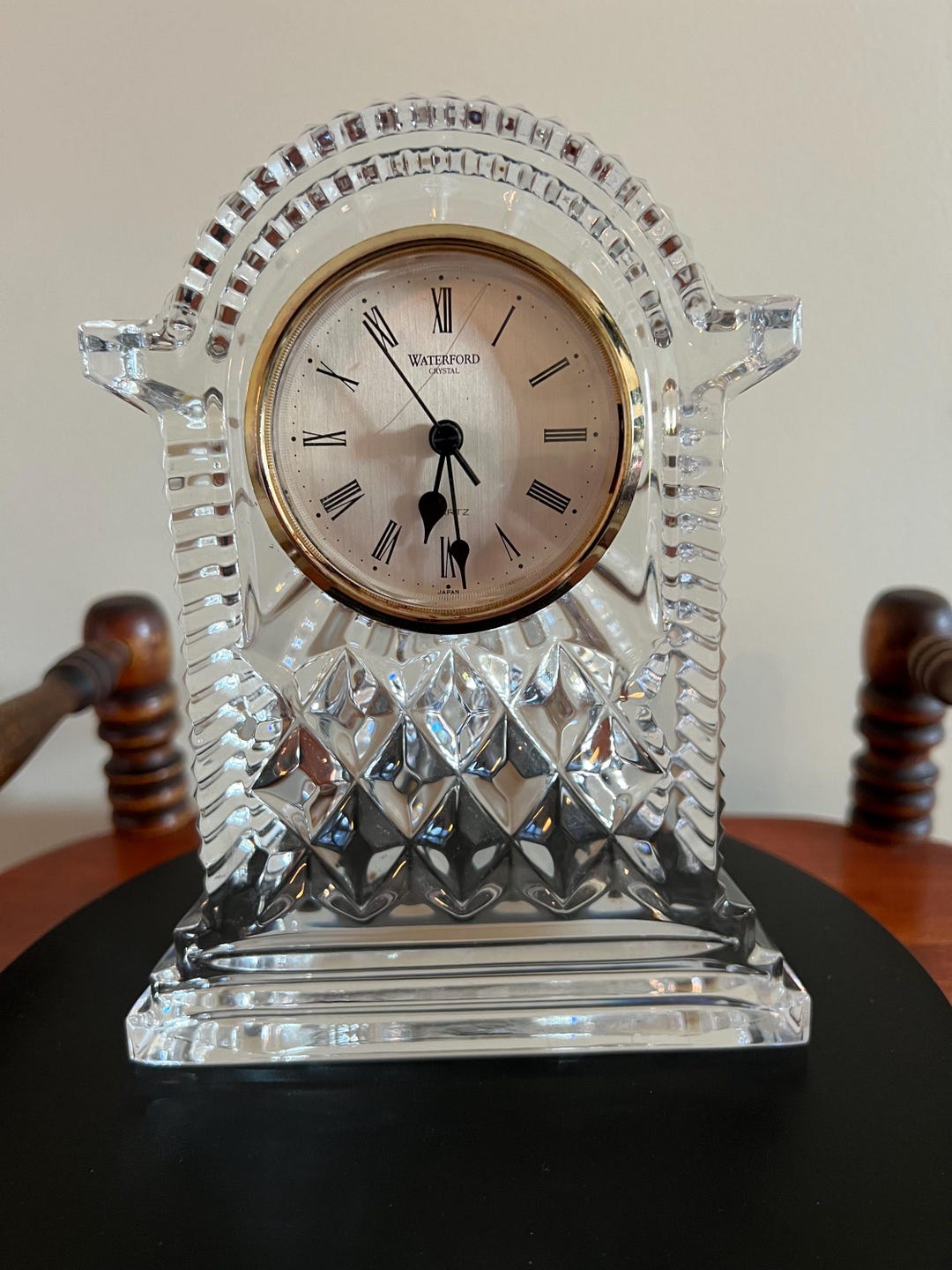 Vintage Waterford Crystal Mantle Clock Ireland Glass Time Piece ...