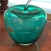 Vintage Blenko Green Glass Apple Paperweight Apples Bookend Green Glass ...