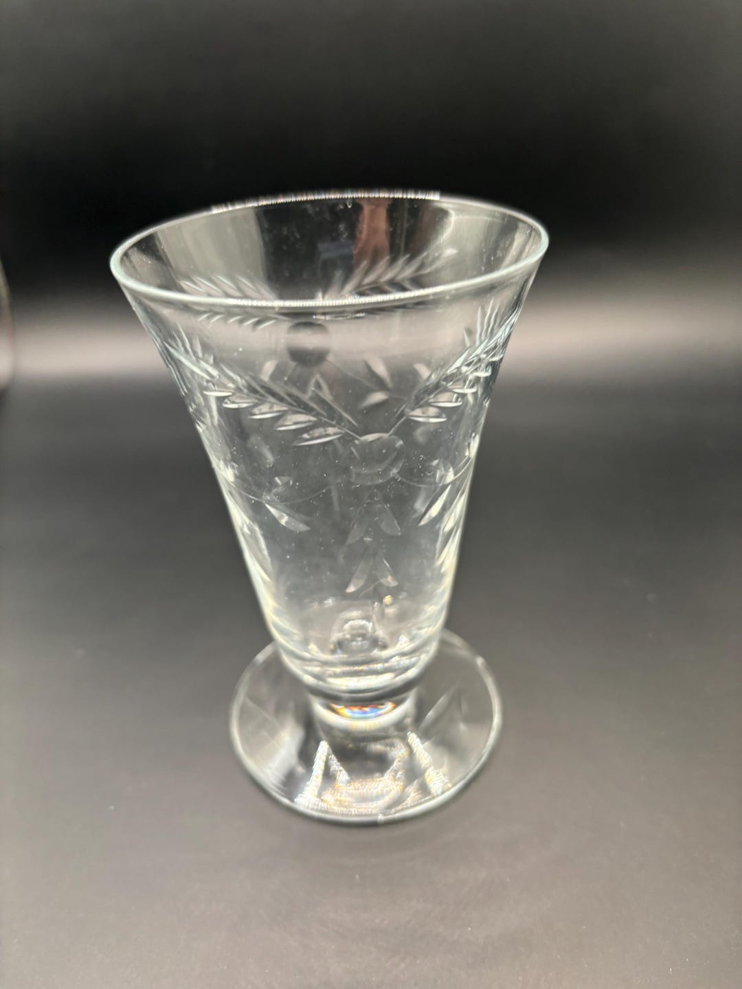Vintage Etched Wheat Crystal Glass Parfait Glass Lover Antiques and ...
