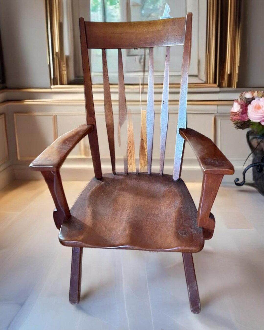 Vintage Cushman Colonial Creations Salem Wood Seat Chair No. 9082 Big ...