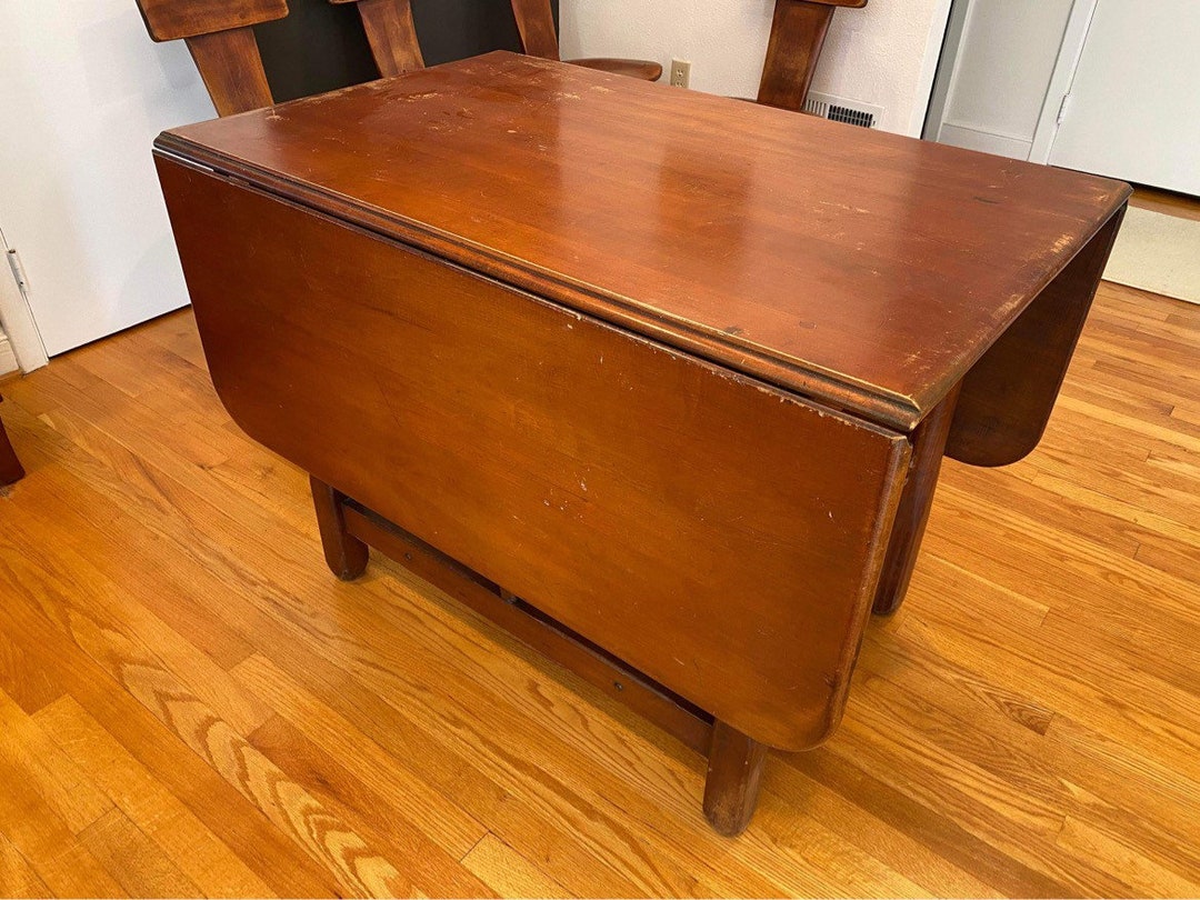 Farmhouse Rustic Lake House Decor Maple Drop Leaf Table Lover Antiques ...