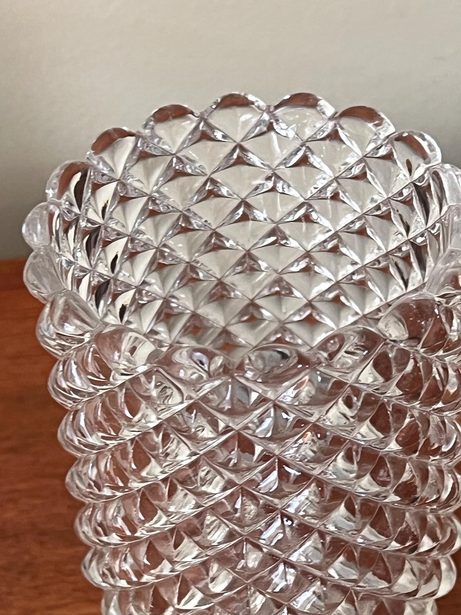 Antique Diamond Pattern Spooner Spill Vase EAPG Crystal Glass Water Cup ...