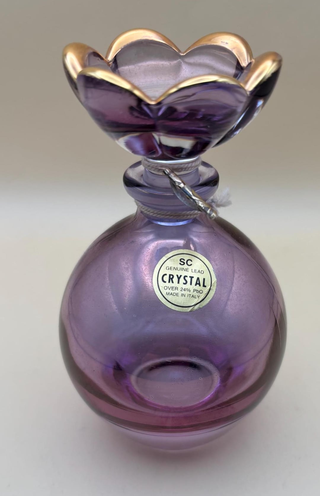 Vintage Purple Glass Crystal Perfume Bottle Made in Italy Lover ...