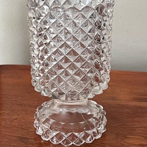 Antique Diamond Pattern Spooner Spill Vase EAPG Crystal Glass Water Cup ...