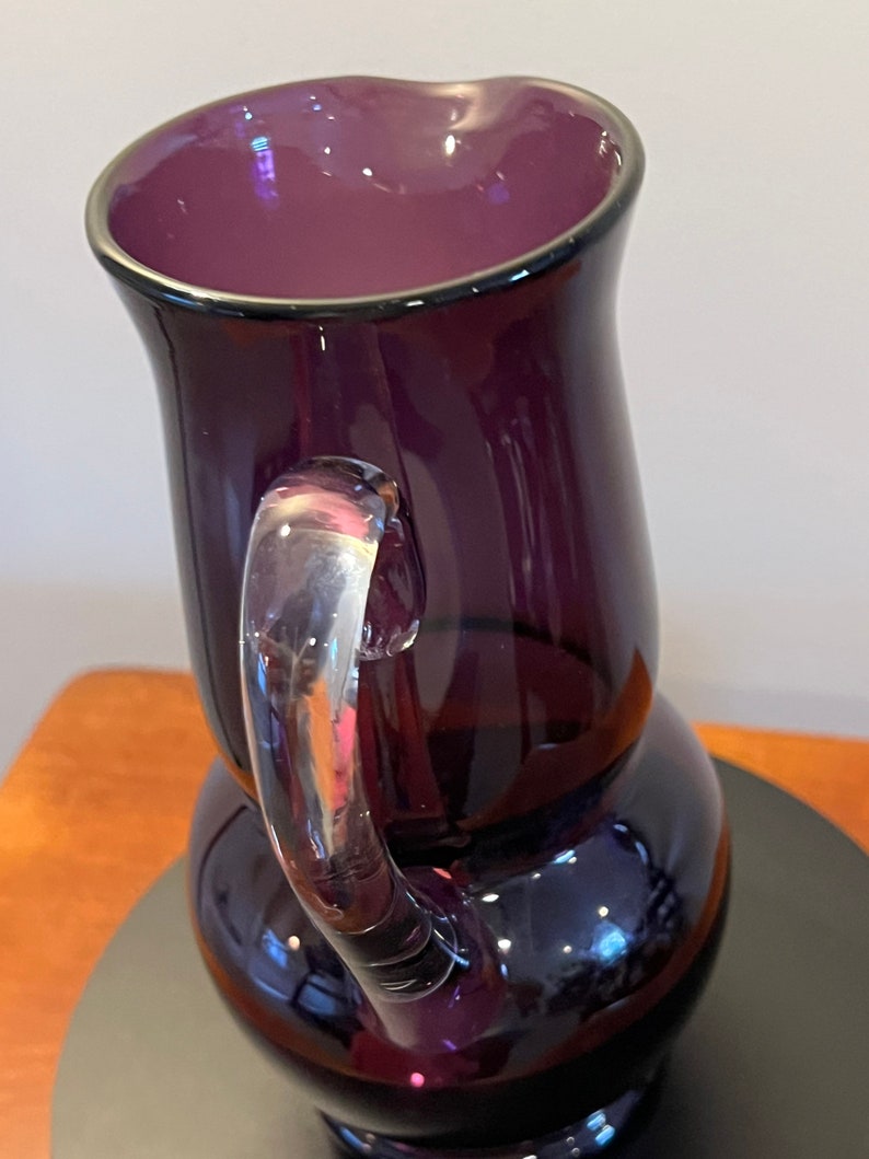 Vintage Amethyst Art Glass Pitcher Purple Mid Century - Etsy