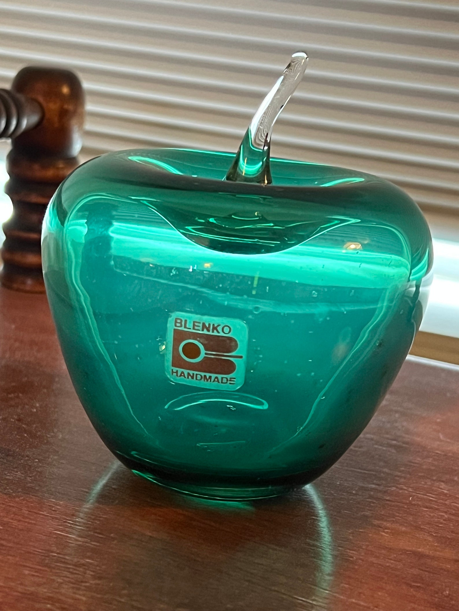 Vintage Blenko Green Glass Apple Paperweight Apples Bookend - Etsy