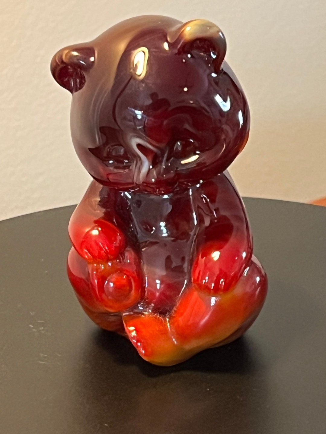 Vintage Fenton Bear Ruby Marble Slag Glass 1984 Levay Special Order ...