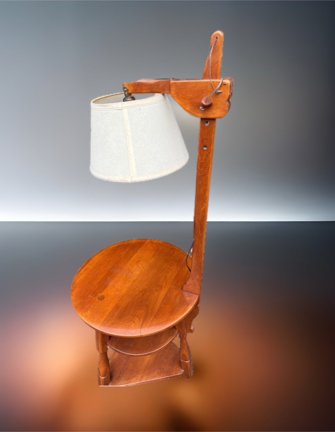 Cushman Colonial Creations Three Shelf Table Lamp No. 5-102, Rustic ...