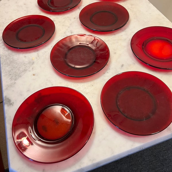 Ruby Red Plates - Etsy