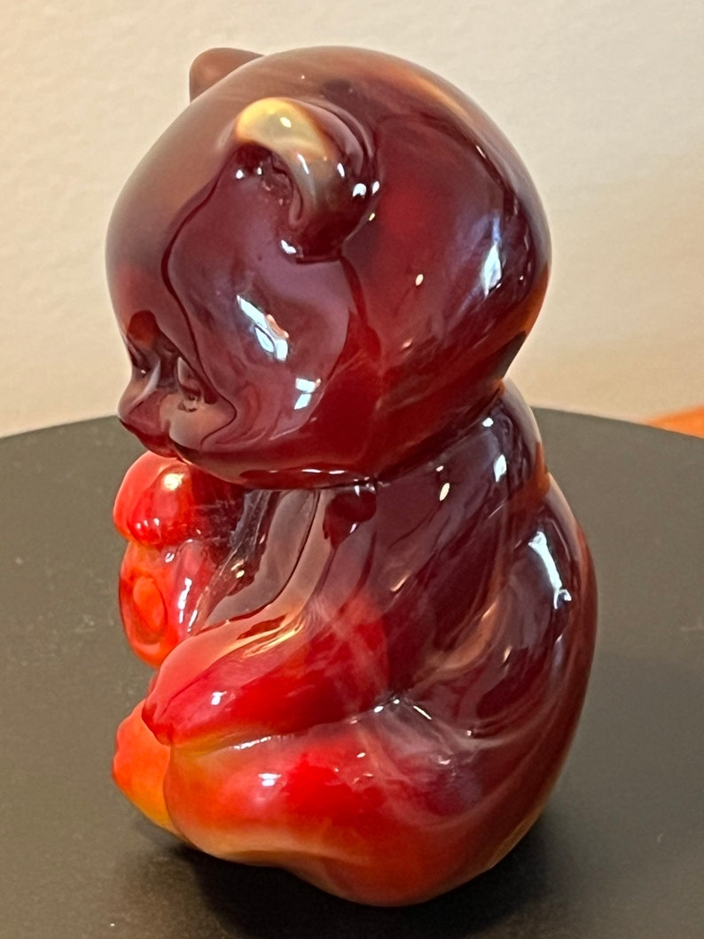 Vintage Fenton Bear Ruby Marble Slag Glass 1984 Levay Special Order ...
