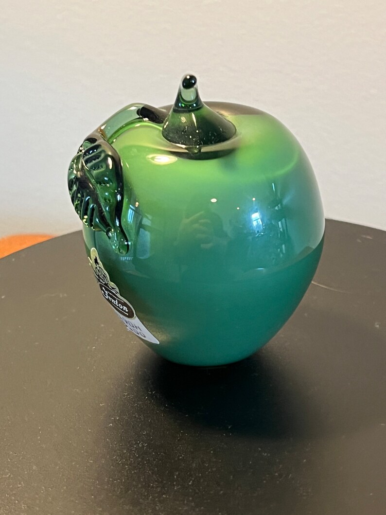 Vintage Fenton Green Glass Apple Paperweight Apples Lover - Etsy