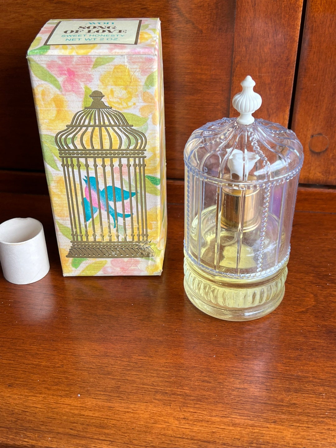 Vintage Avon Song of Love Sweet Honesty Full Bottle 2 Ounces Birdcage ...