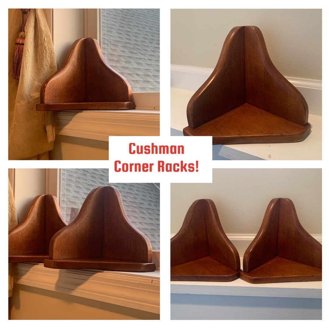 Pair of Brown Wooden Hanging Corner Racks by Cushman Colonial Creations ...
