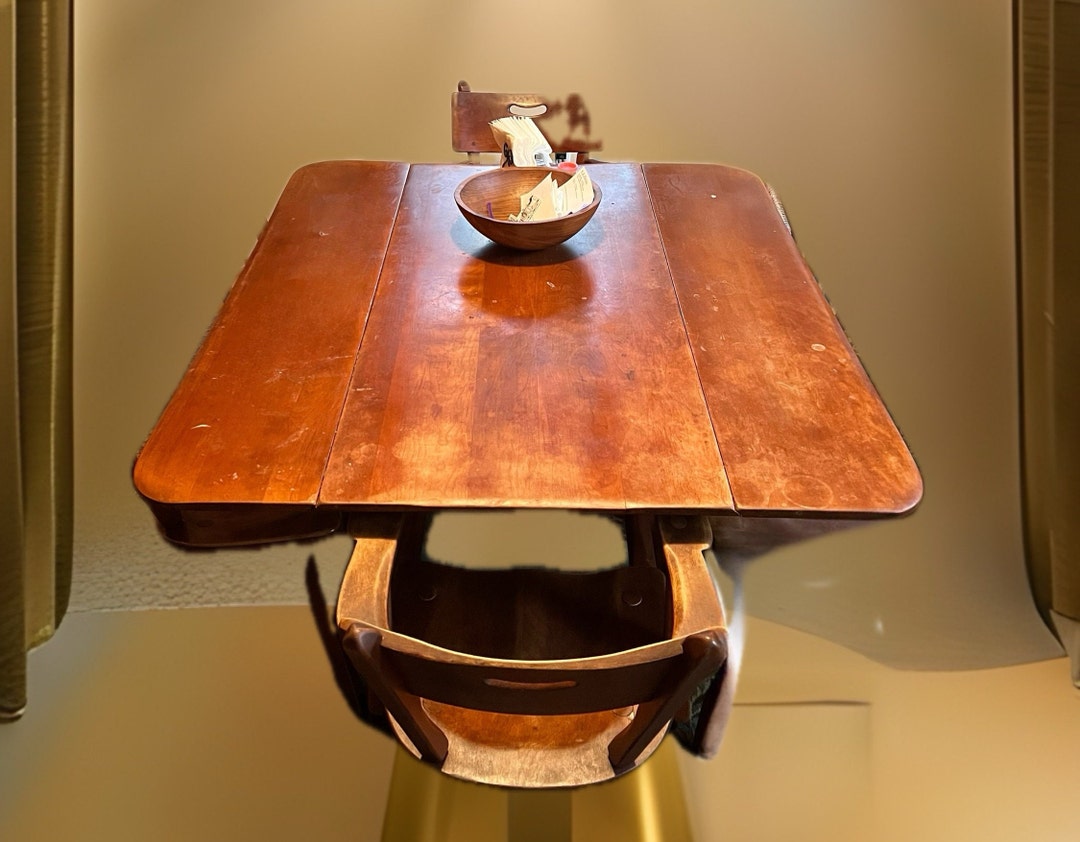 Vintage Cushman Colonial Butterfly Leaf Table: Double Rudder Farm Table ...