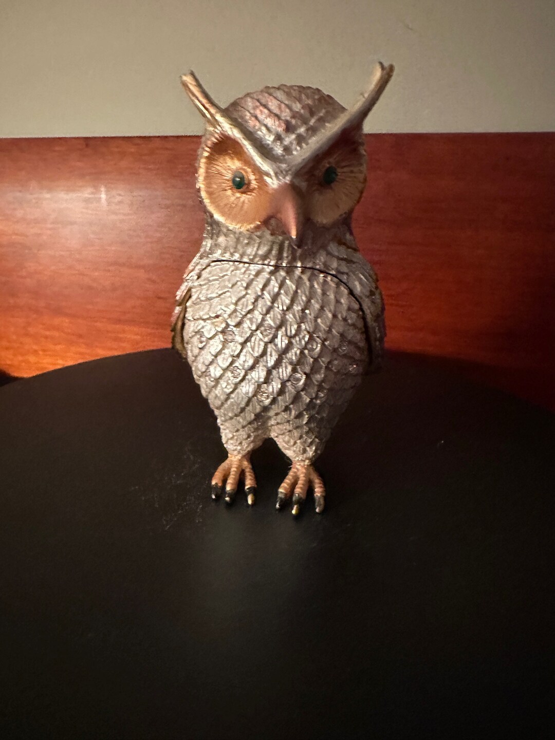 Vintage Silver Tone Metal Owl That Opens Up, Owl Trinket Box, Lover ...