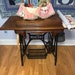 Antique Victorian Oak Desk Vanity Sewing Machine With Jones Cast Iron ...