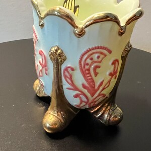 Vintage Summit Art Glass Custard Glass Gold Footed Vase Inverted Fan ...