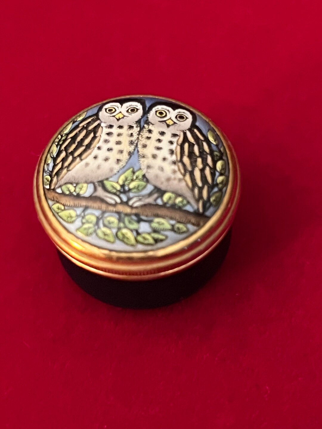 Halcyon Days Miniature Enamel Owl Box: Vintage Porcelain Trinket - Etsy