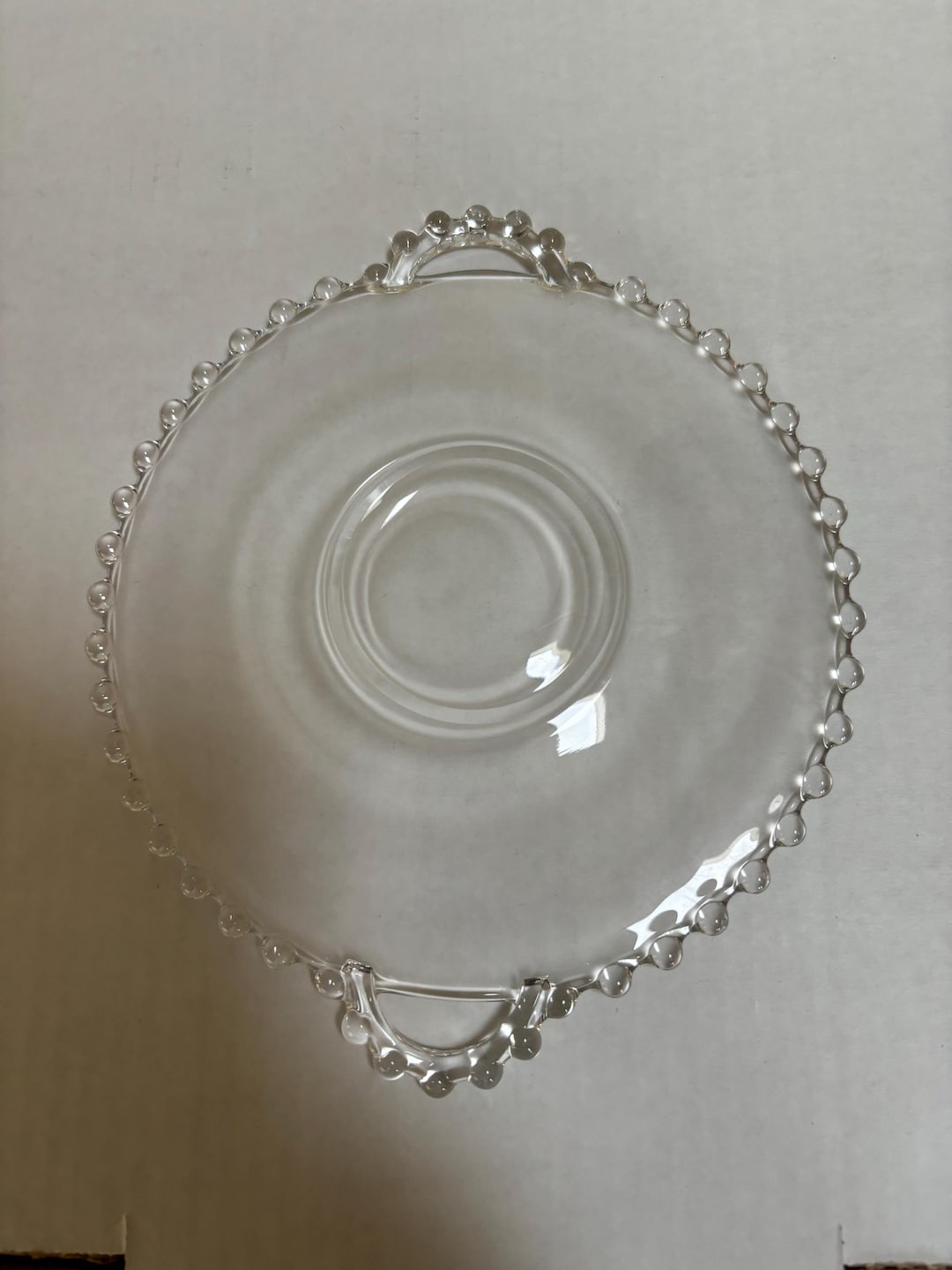 Antique Imperial Beaded Glass Candlewick Plate Platter Lover Antiques ...