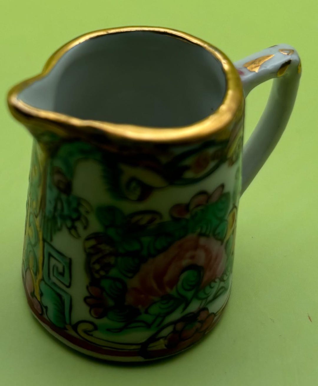 Vintage Mini Creamer With Gold Gilding and Hand Painted in Hong Kong ...