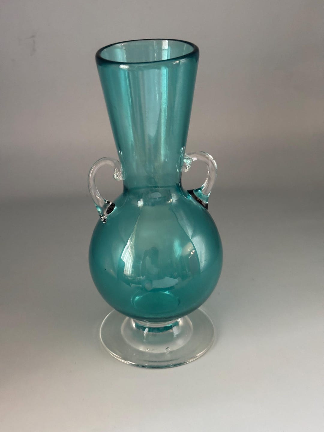 Vintage Blenko Green Glass Vase, Hand Blown Glass Art, Unique Gift for ...