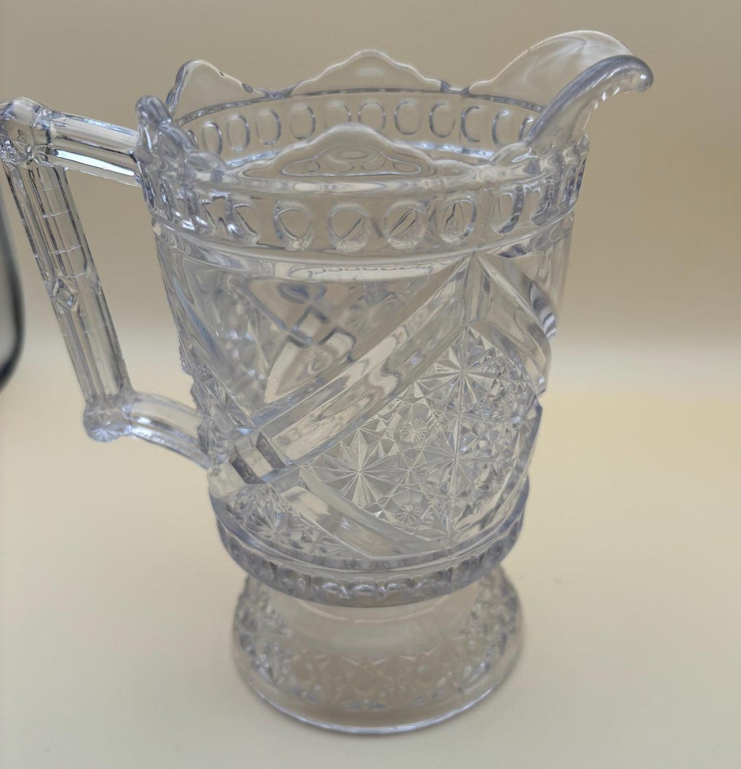 Antique Daisy and Crossbar Canadian Pressed Glass Pitcher Lover ...