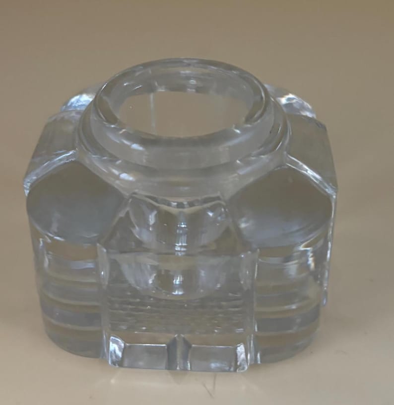 Antique Glass Ink Well Inkwell Glass Art Vanity Jar Dish Container ...